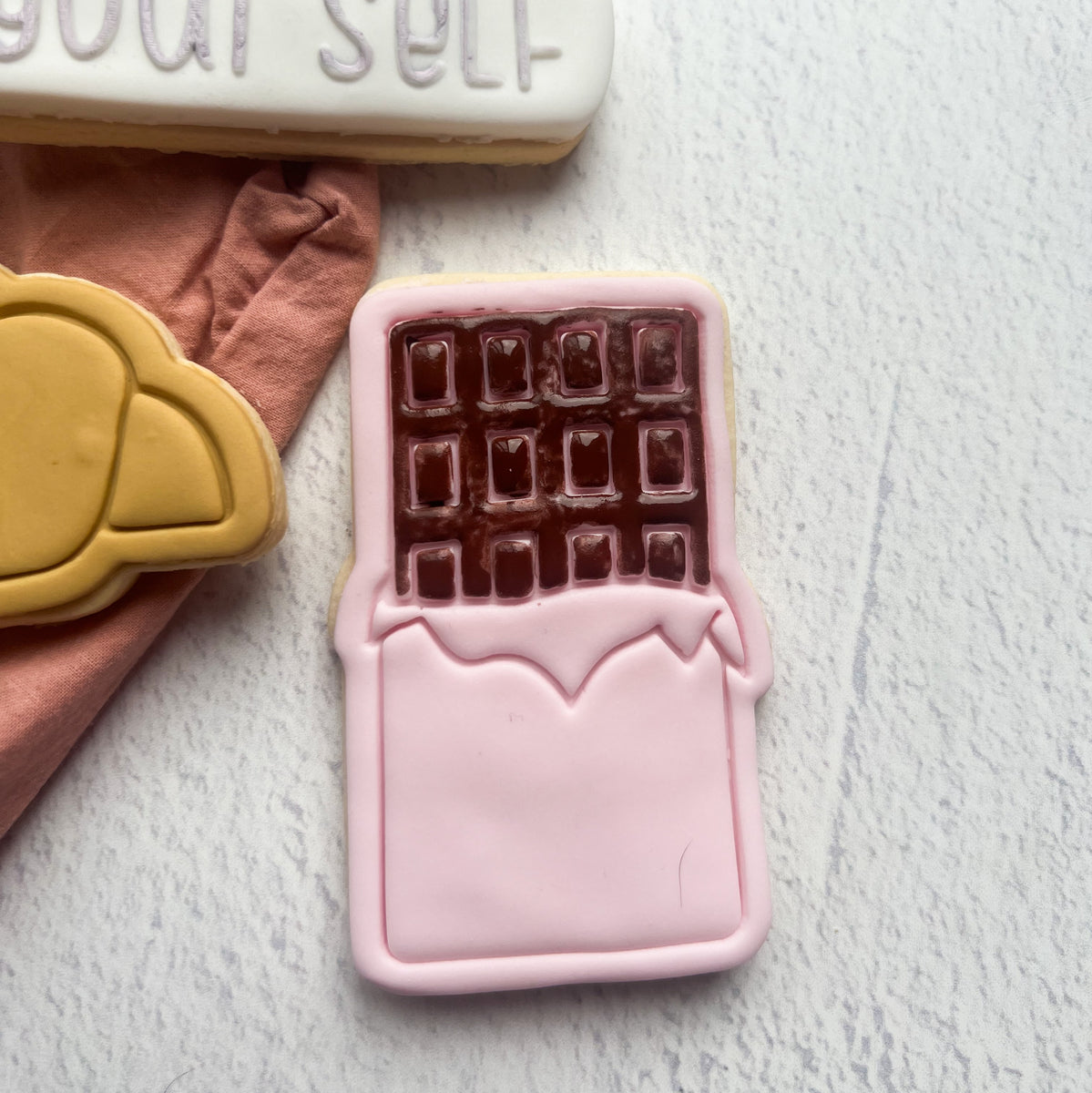 Chocolate Block Cutter and Embosser – Boss 'Em Cookies Cutters and Stamps