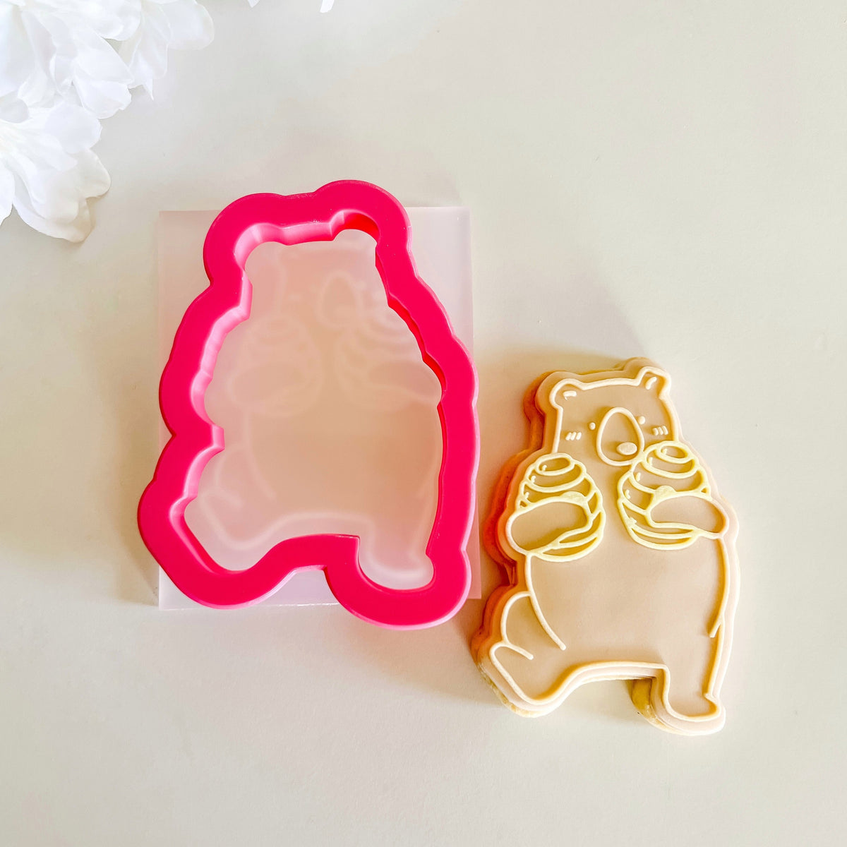 Honey Bear Raised Stamp and Cutter Set – Boss 'Em Cookies Cutters and ...