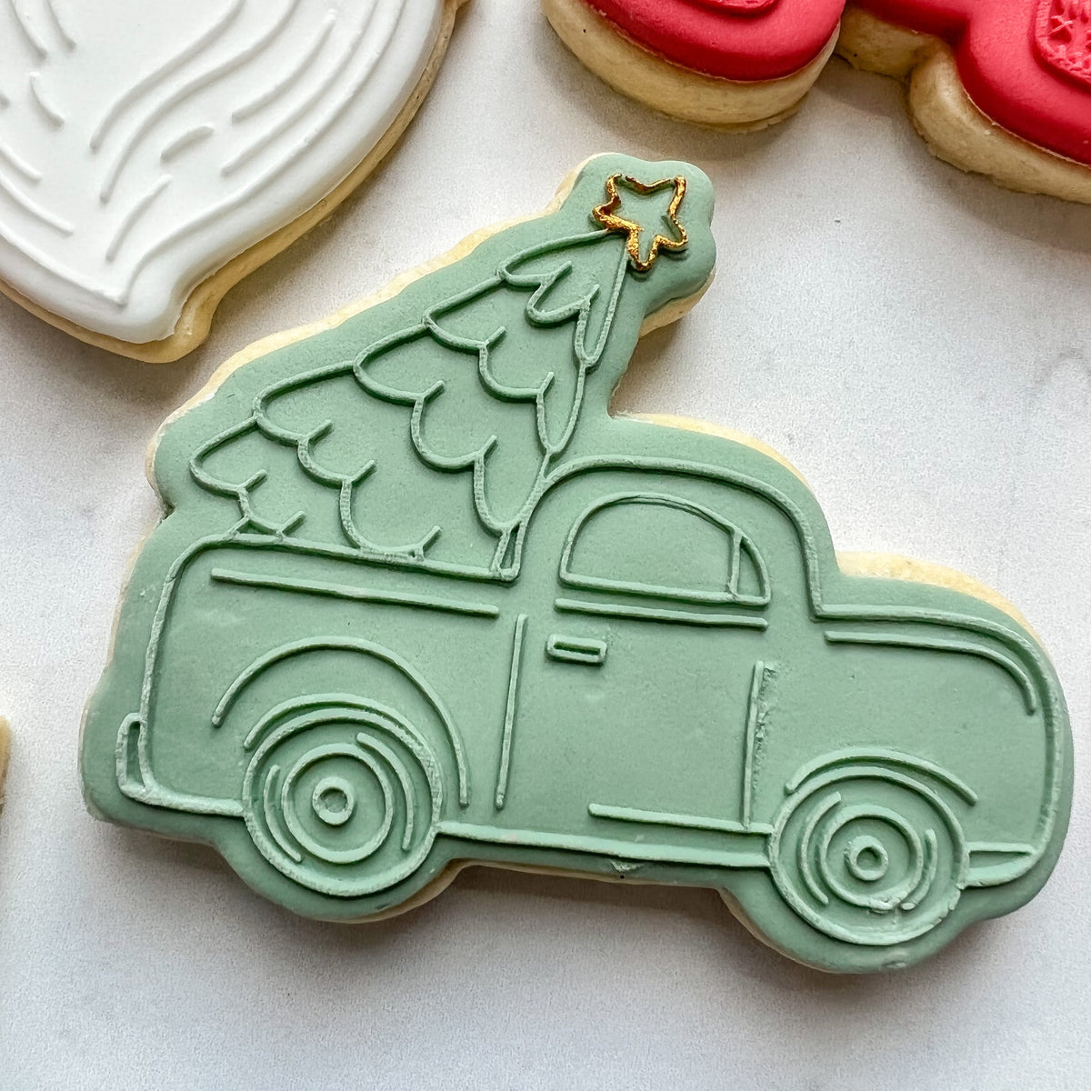 Christmas Tree Ute Raised Stamp and Cutter – Boss 'Em Cookies Cutters ...